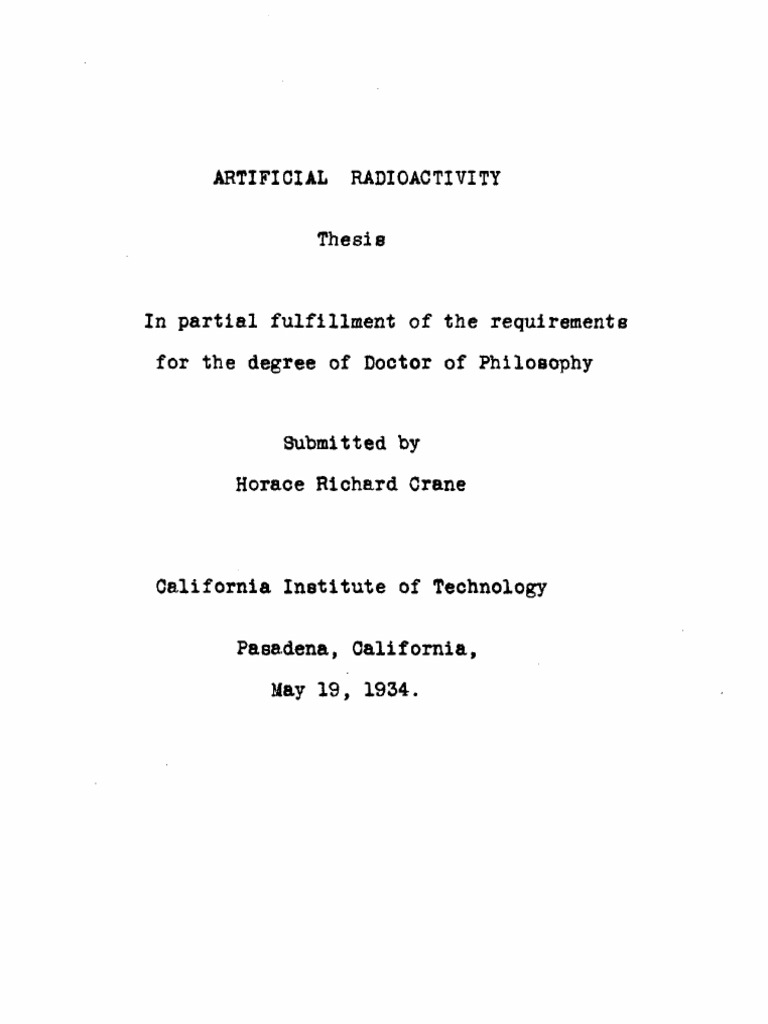 Radioactivity (CalTech 1934) | PDF