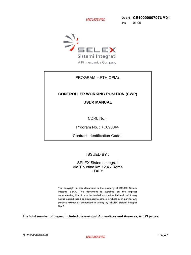 Ce1000000707um01 - Um CWP | PDF | Classified Information | Air Traffic Control