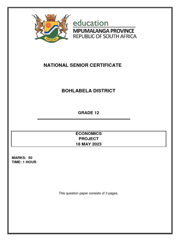 Economics Grade 12 Project | PDF | Economics | Market (Economics)