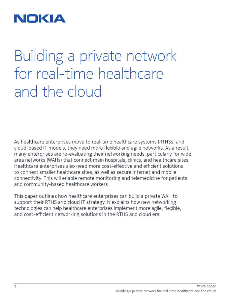 Nokia Real Time Healthcare White Paper EN | PDF | Computer Network ...