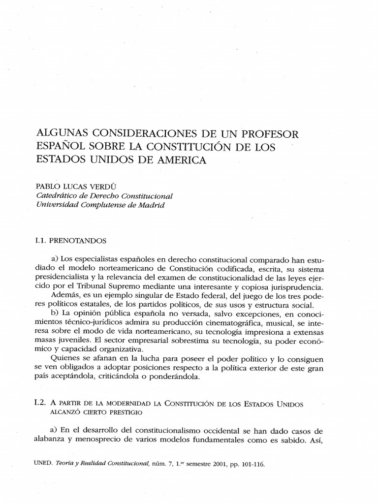 Pablo Lucas Verdú (2001) Algunas consideraciones prof. español sobre ...
