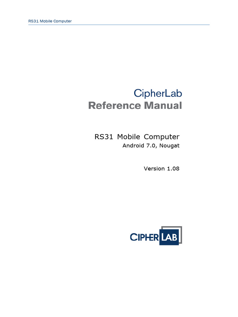 RS31+Mobile+Computer+Reference+Manual Android+7 v1.08 | PDF | Hearing Aid | Bluetooth