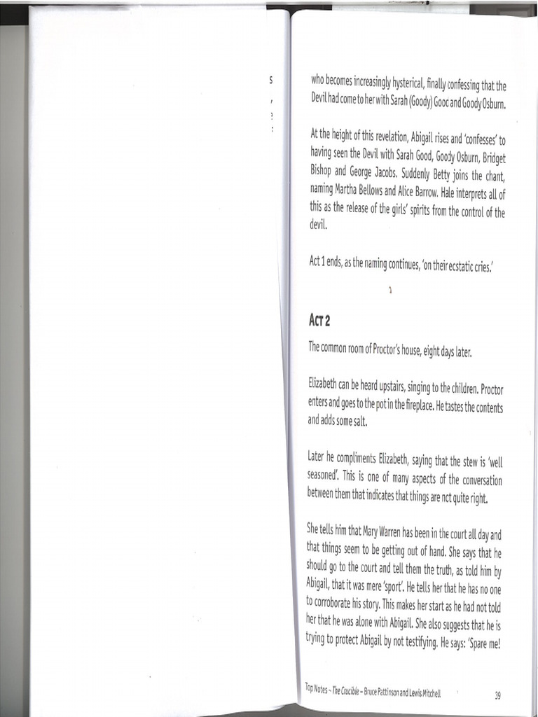 The Crucible - Act II Summary (Part 1) | PDF