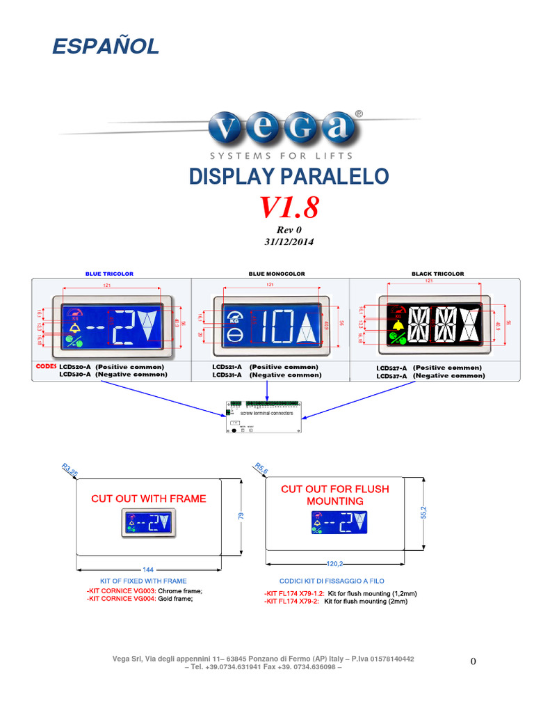 (VEGA-ESP Ficha Tecnica lcd520-530 V1.8 Rev.0 | PDF