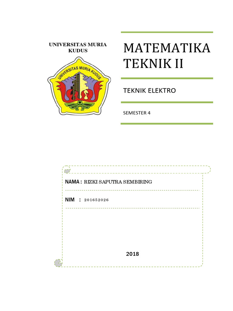Matematika Teknik Ii Program Studi Tekni | PDF