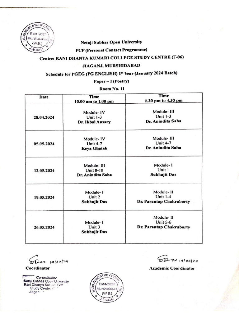 PGBG Pgeg PCP Schedule T 06 | PDF