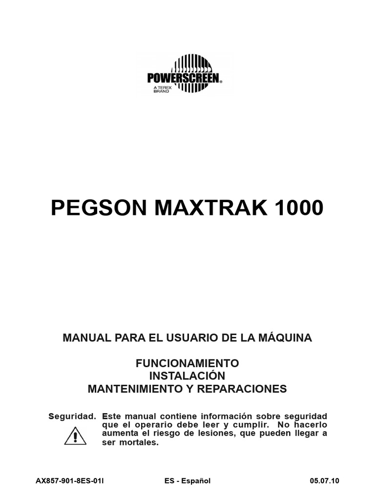 Manual de Operacion Maxtrak 1000 | PDF | Neumático | Ingenieria Eléctrica