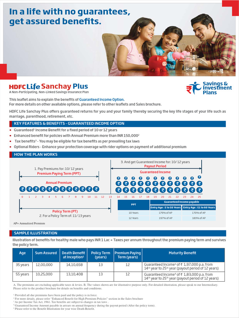 Sanchay-Plus-One-Pager | PDF | Insurance | Present Value