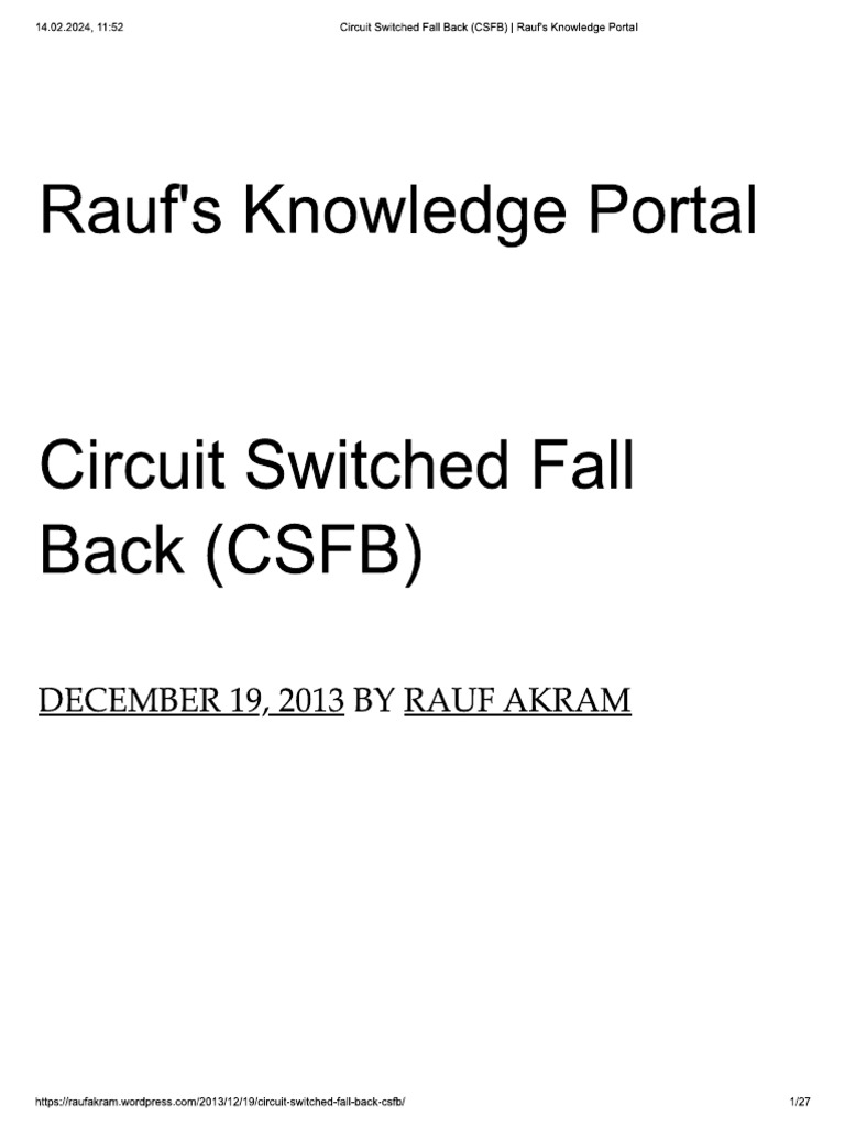 Circuit Switched Fall Back - CSFB | PDF | Ip Multimedia Subsystem | Lte (Telecommunication)
