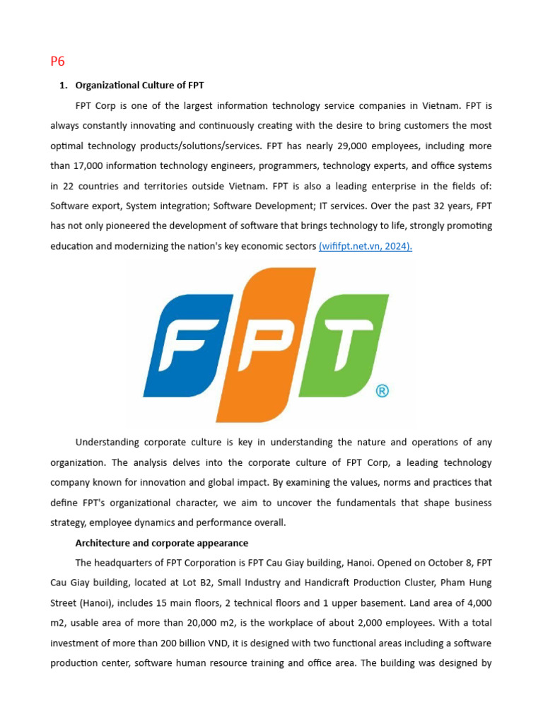 Organizational Culture of FPT | PDF | Power (Social And Political ...