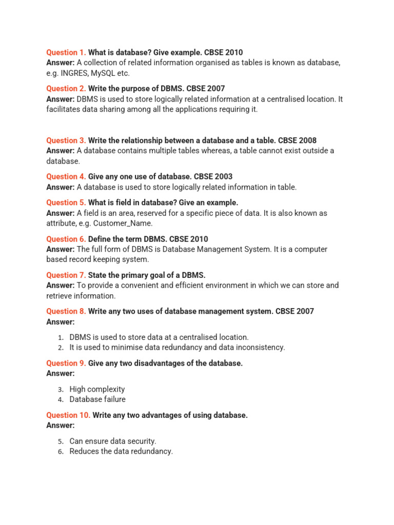 1706006432592_RDBMS_Important_Questions | PDF | Databases | Relational Database