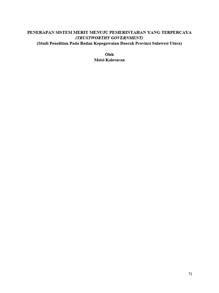 Penerapan Sistem Merit | PDF | Karier & Perkembangan