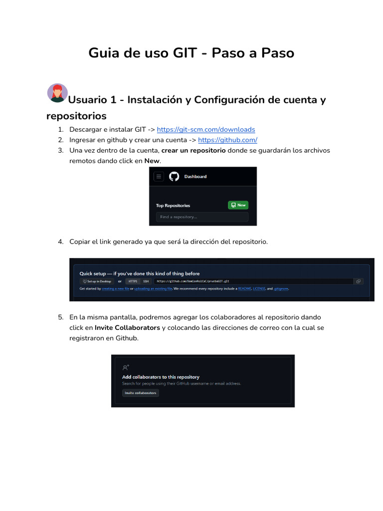 Guia de Uso GIT - Paso A Paso | PDF | Archivo de computadora | Software del sistema