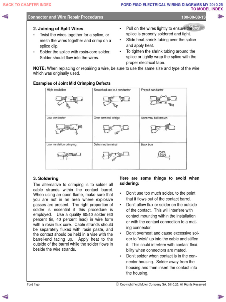 Ford Figo b517 2010 25 Ewd57 | PDF | Electrical Connector | Solder