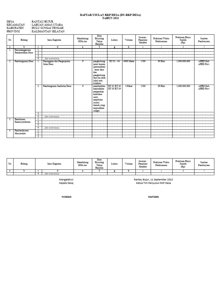 DU RKP Desa | PDF