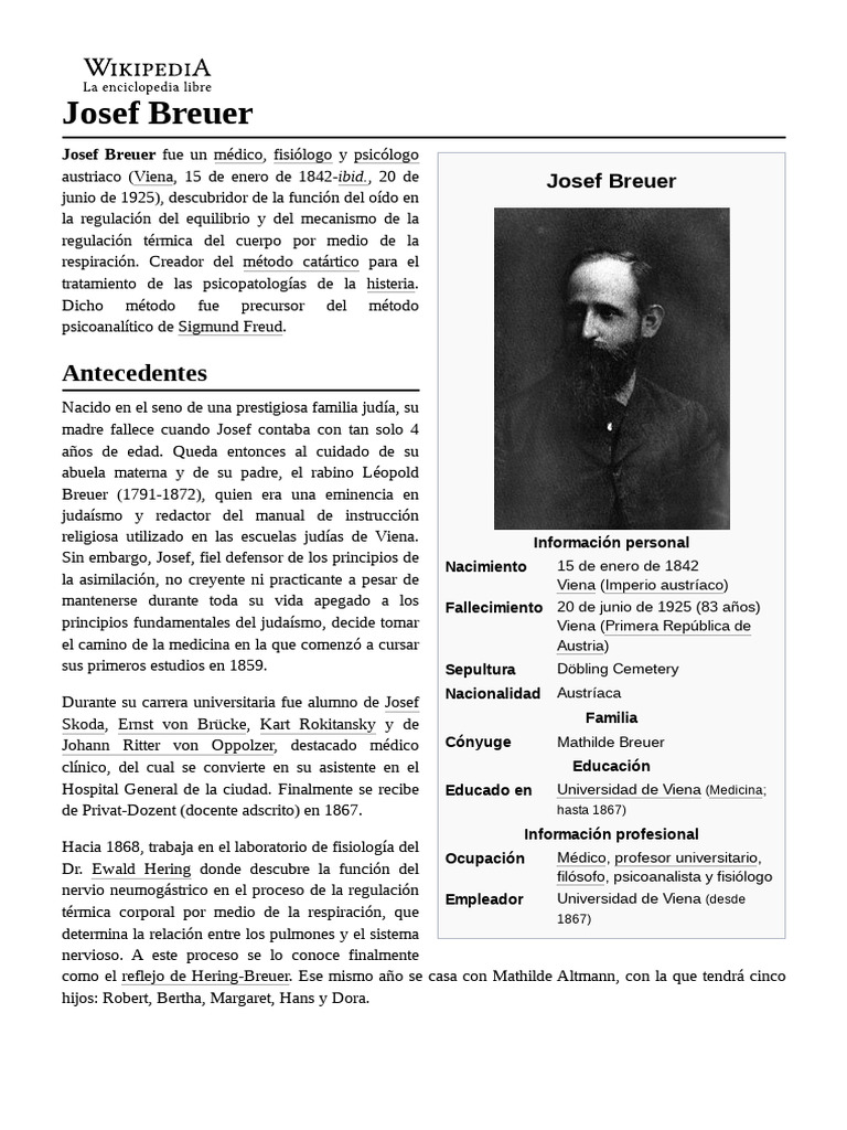 Josef Breuer | PDF | Sicología