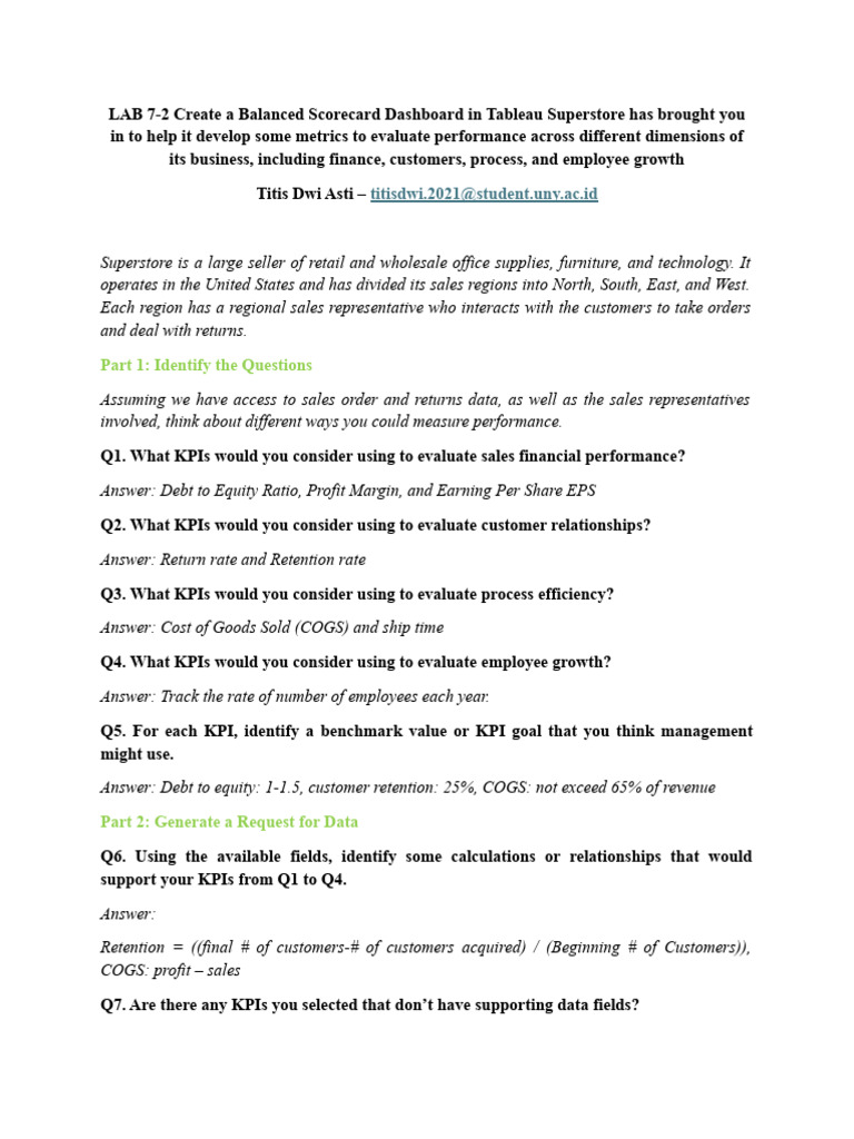 Balanced Scorecard Dashboard in Tableau | PDF | Performance Indicator ...