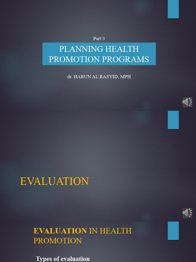 Health Promotion Program Evaluation Guide | PDF | Evaluation | Methodology