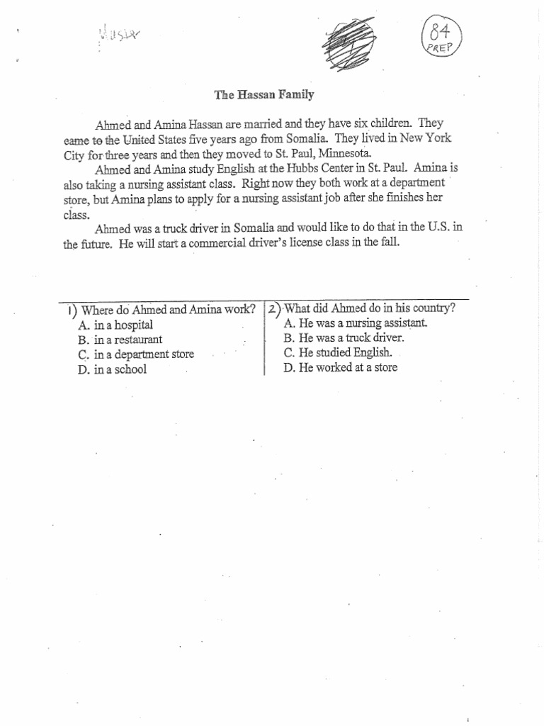 Casas 84 Practice Test | PDF