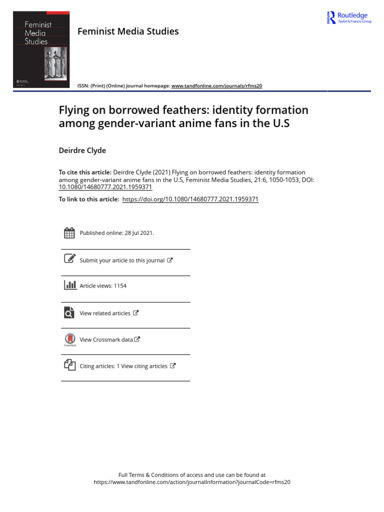Flying On Borrowed Feathers Identity Formation Among Gender-Variant ...
