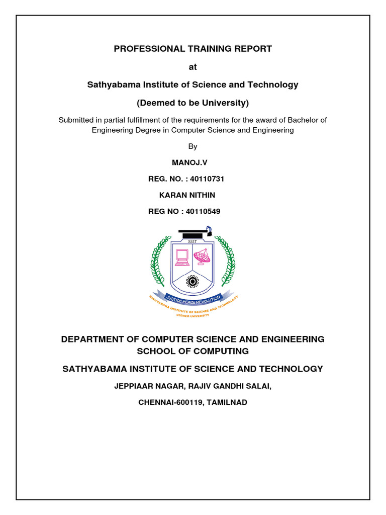 Professional Training Report PT1 | PDF | Multidimensional Signal ...