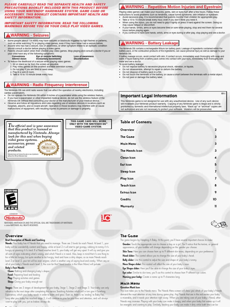 Baby Pals (USA) | Download Free PDF | Nintendo | Artificial Cardiac ...