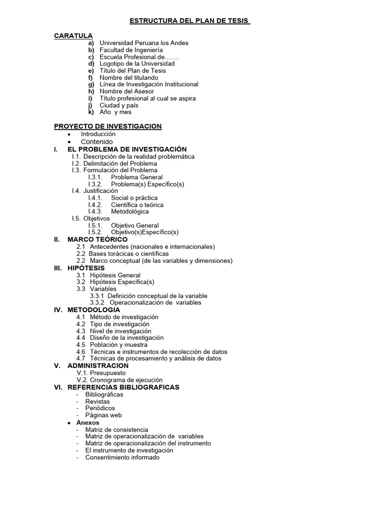 Estructura Del Proyecto Ingenieria | PDF