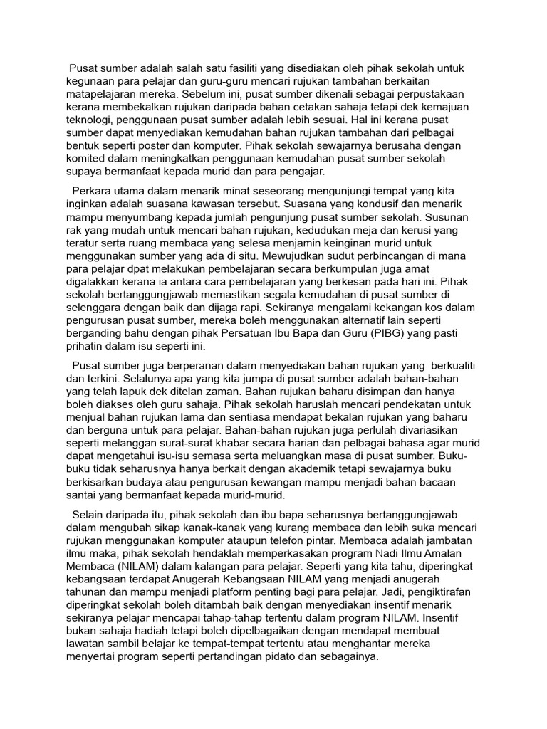 Usaha Meningkatkan Penggunaan Kemudahan Pusat Sumber Sekolah | PDF Usaha Meningkatkan Penggunaan Kemudahan Pusat Sumber Sekolah | PDF