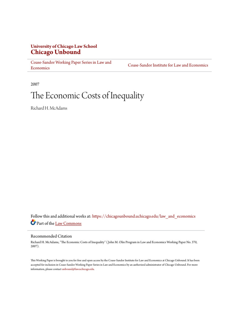 The Economic Costs of Inequality | PDF | Economic Inequality | Discrimination & Race Relations
