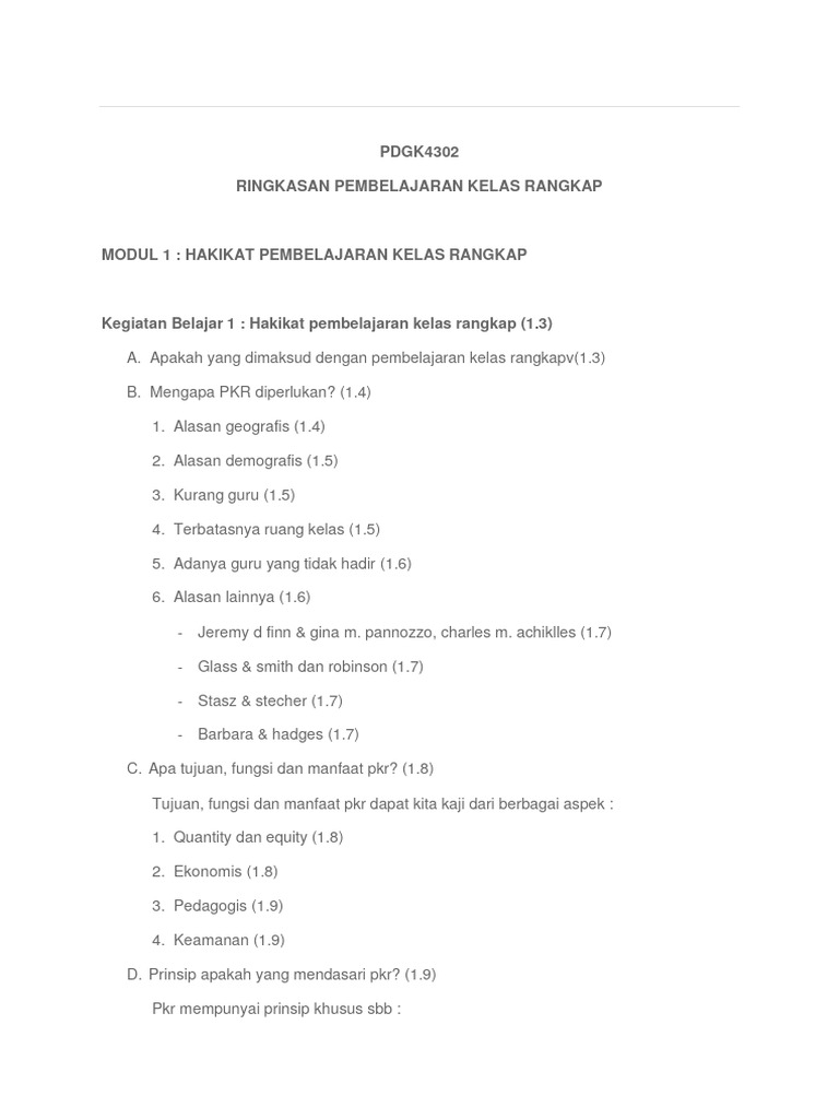 Ringkasan Modul PKR Keseluruhan | PDF