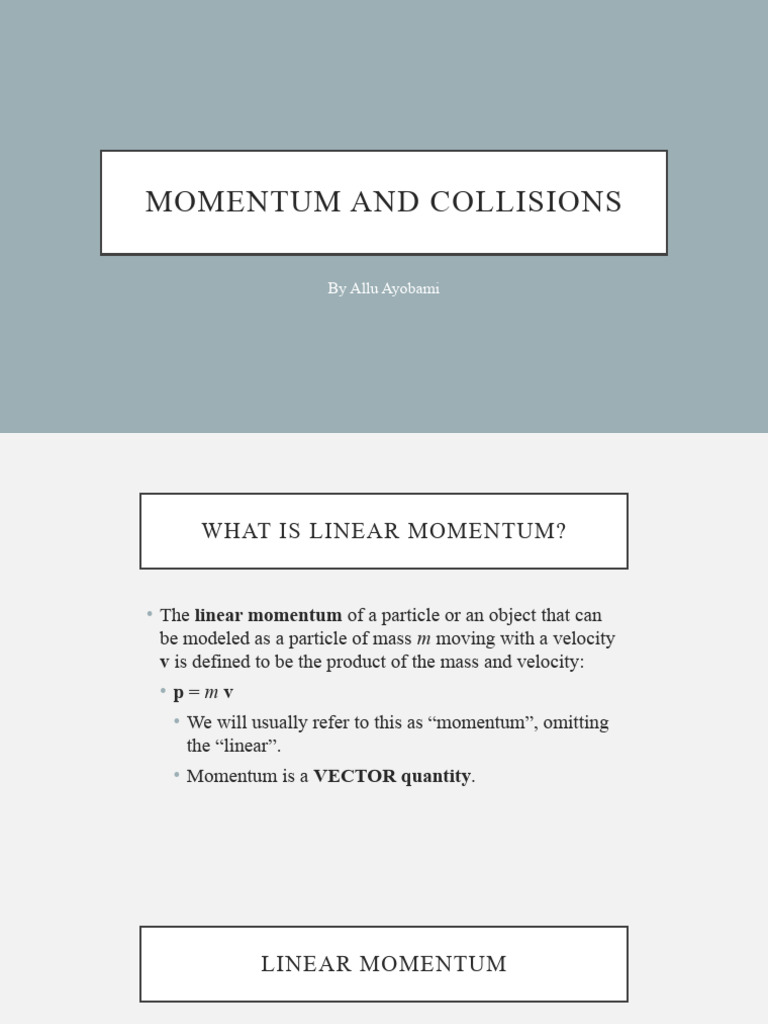 Week 7 Momemtum and Collisions | Download Free PDF | Momentum | Collision