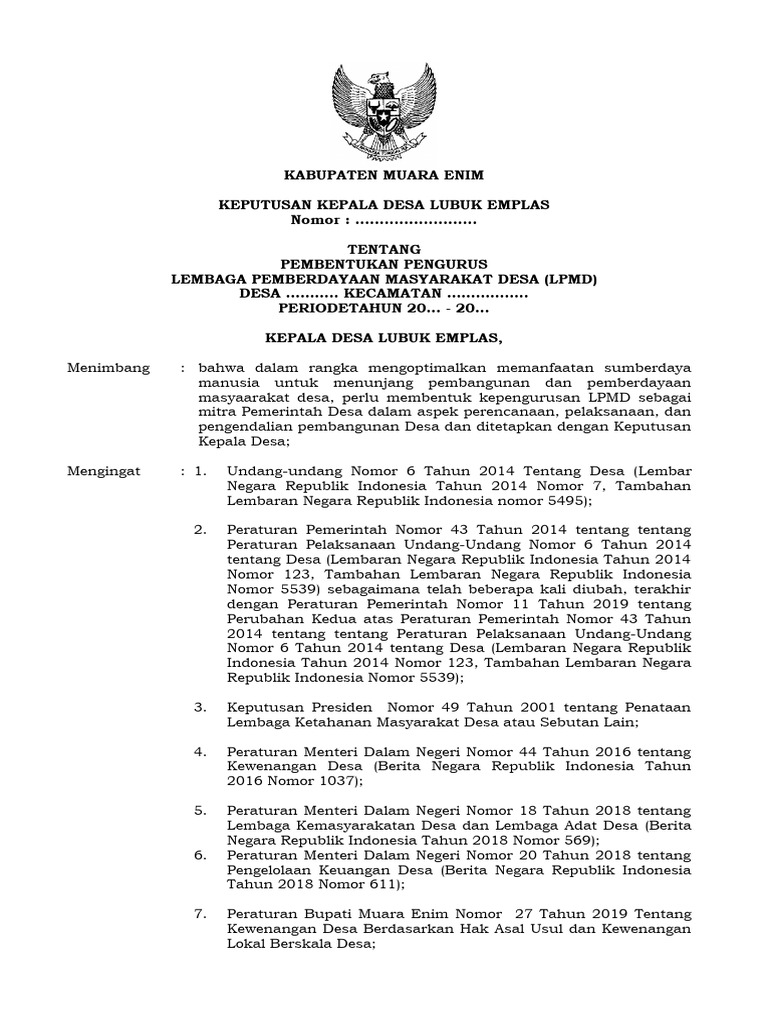 SK - LPM Desa 2024 | PDF