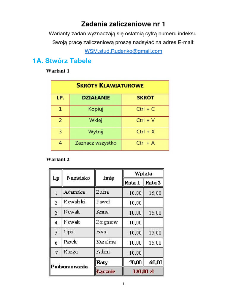 Zadania 1 Techn - Inf 2023-2024 | PDF