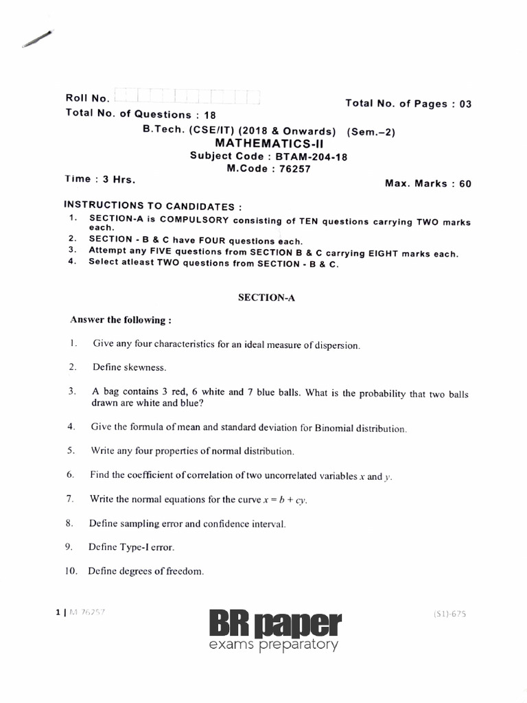 Math2 (2nd) May2020 | PDF