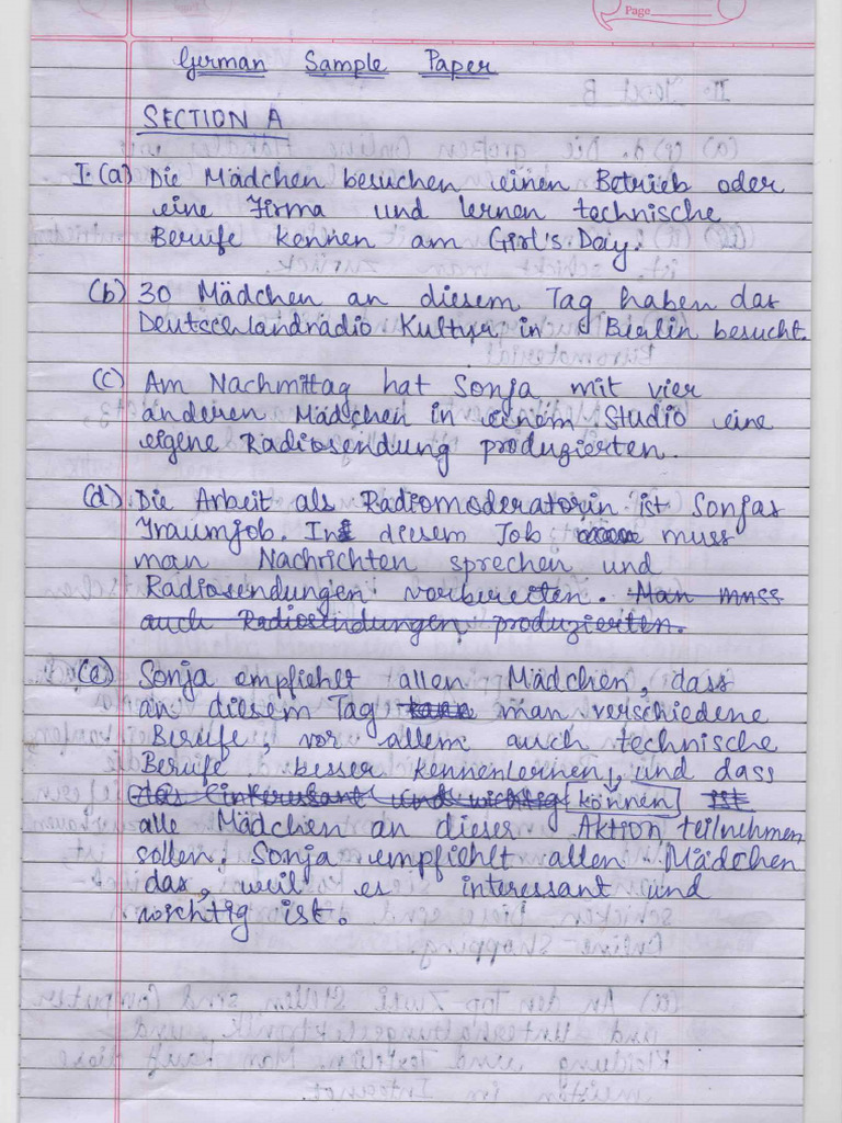 German Sample Paper Solved | PDF