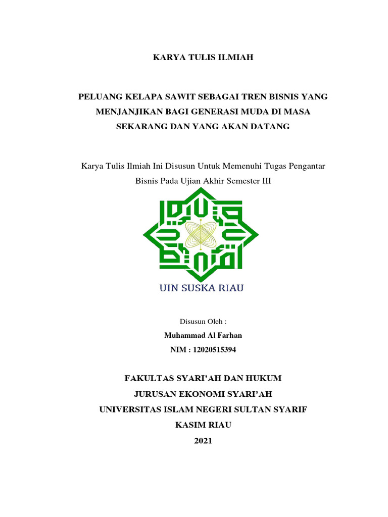 Karya Tulis Ilmiah Uas Pengantar Bisnis | PDF