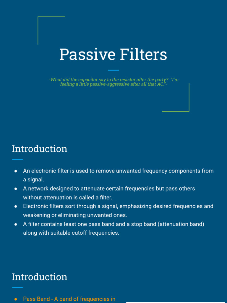 Passive Filters (1) | PDF | Electronic Filter | Low Pass Filter
