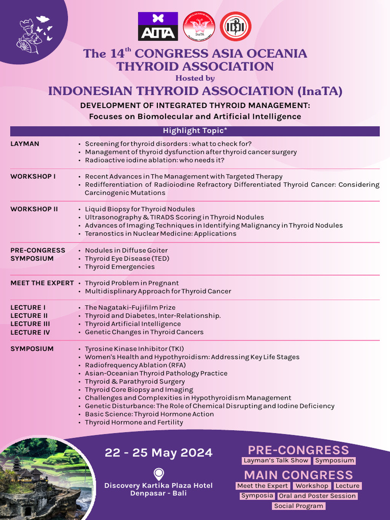 Flyer AOTA Congress 2024 (1) | PDF | Thyroid | Thyroid Disease