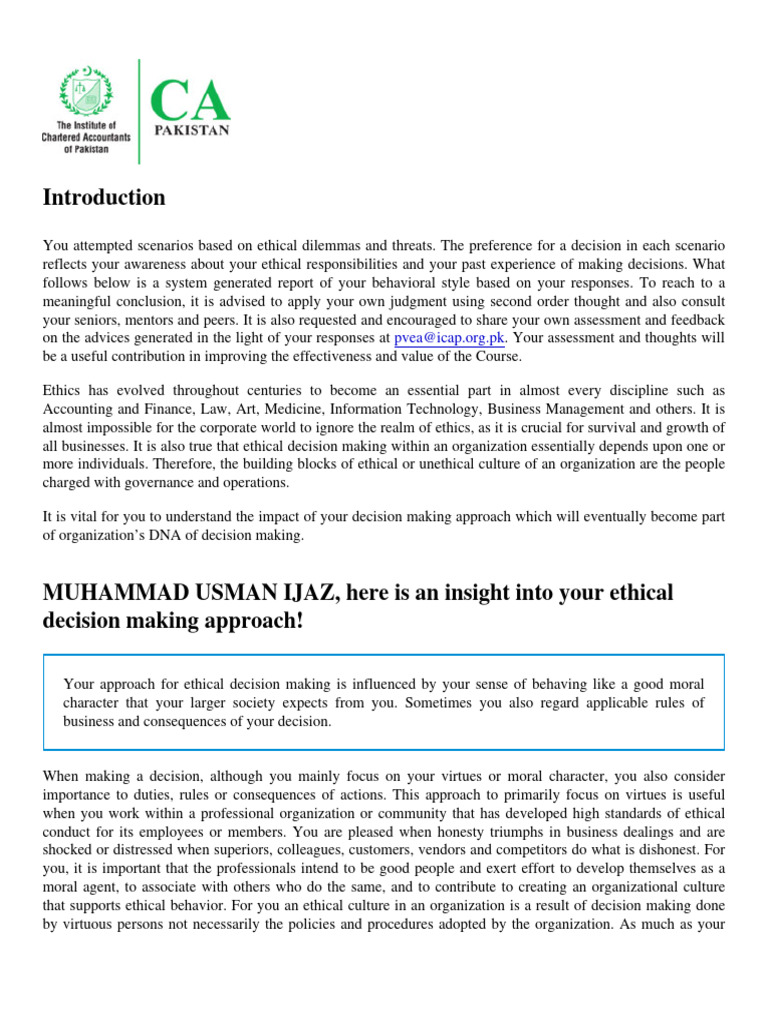 PVEA Reflective Activities Result | PDF | Decision Making | Virtue