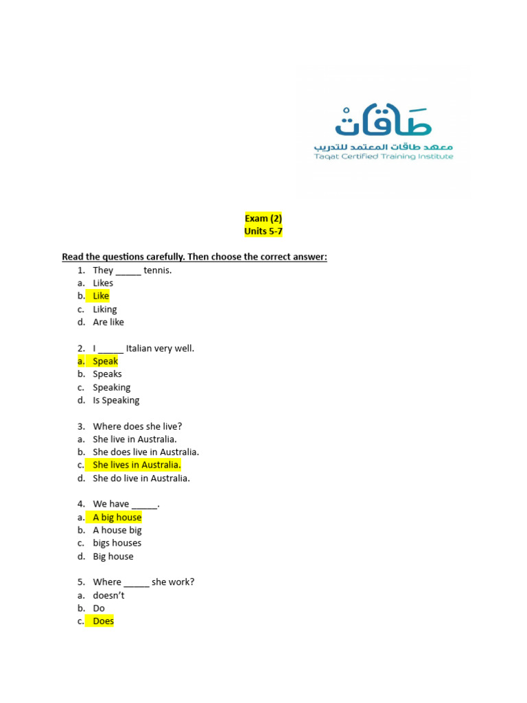 Exam (2) | PDF