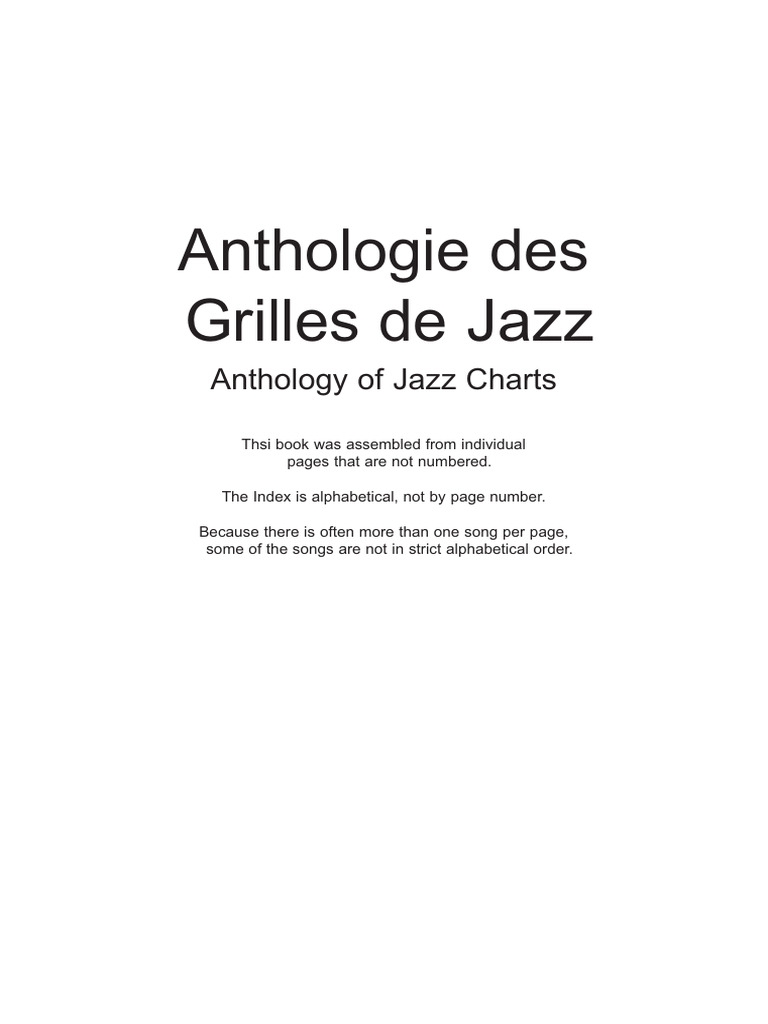 Anthologie Des Grilles de Jazz | PDF | Blues | Jazz