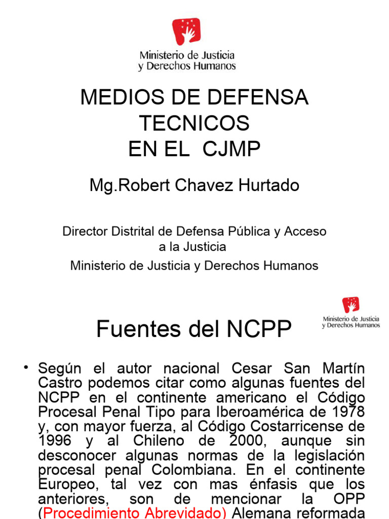 Copia de Medios de Defensa en El NCPP | PDF | Ley procesal | Derecho penal