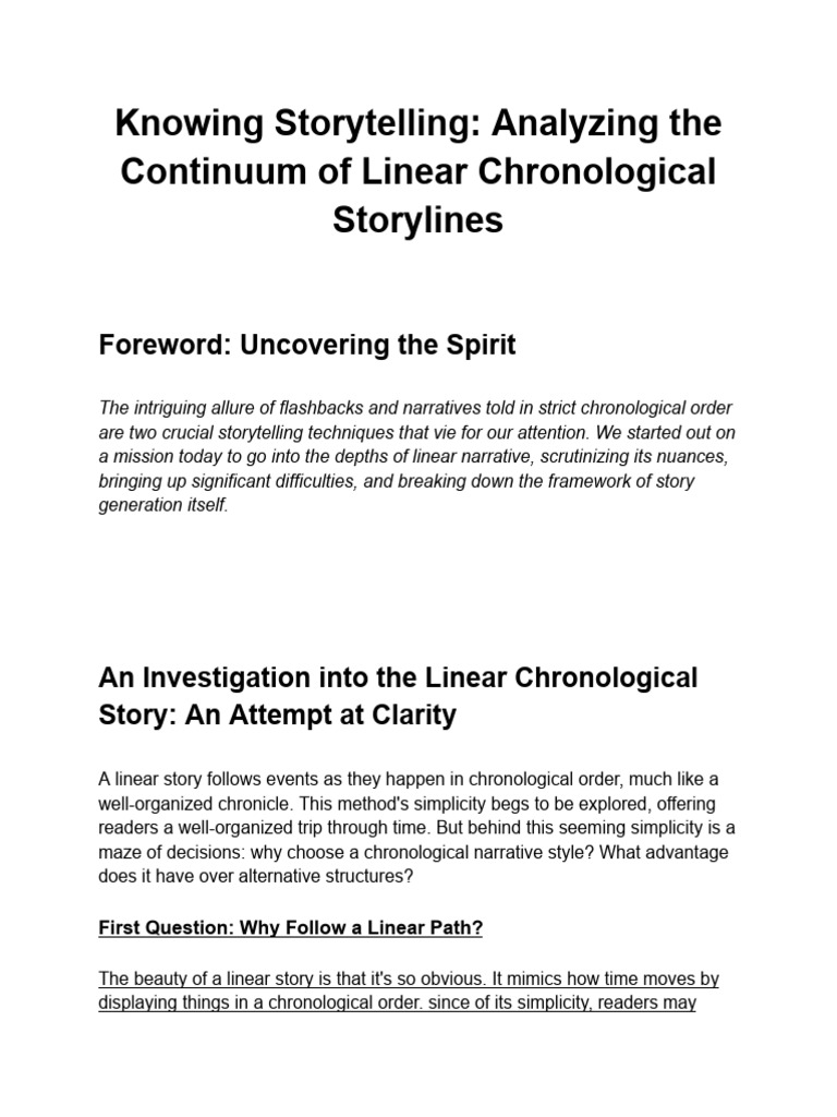 Use of Flashback Linear Chronological Narrative Discussion. | Download ...