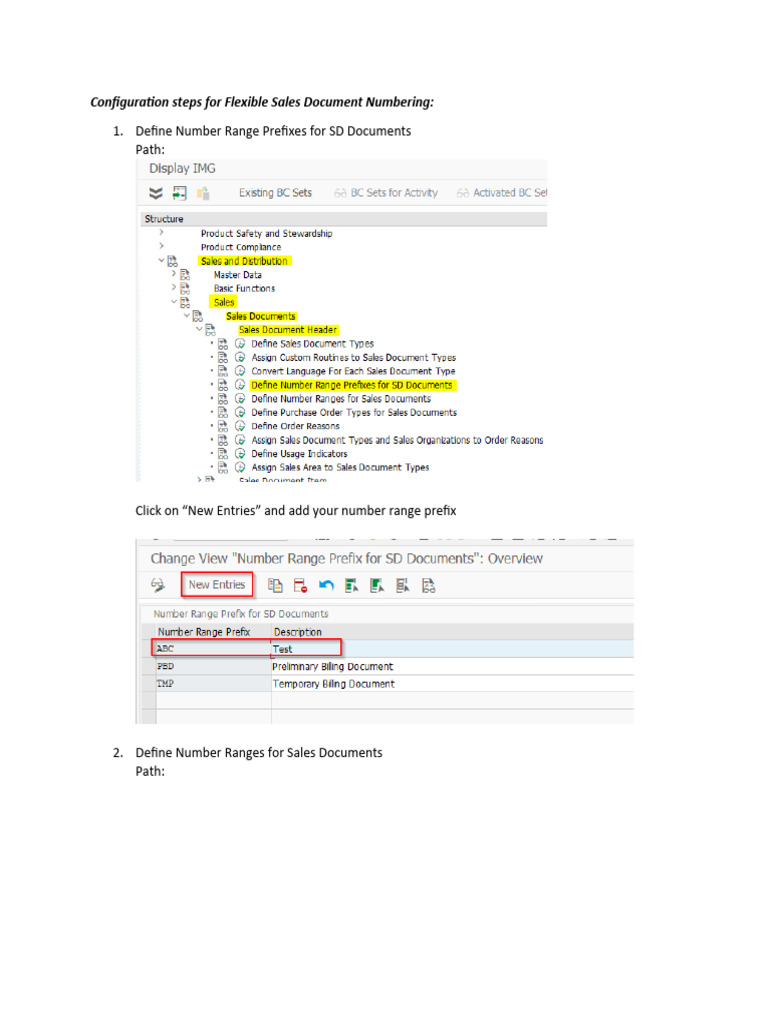 Configuration steps for Flexible Sales Document Numbering in S4 (1) | PDF