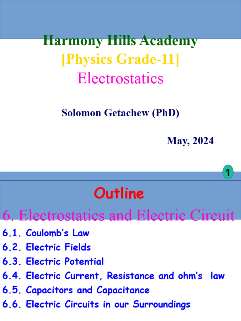 CHAPTER 6 [ELECTROSTATICS AND ELECTRIC CIRCUIT] [Part_1] | PDF ...