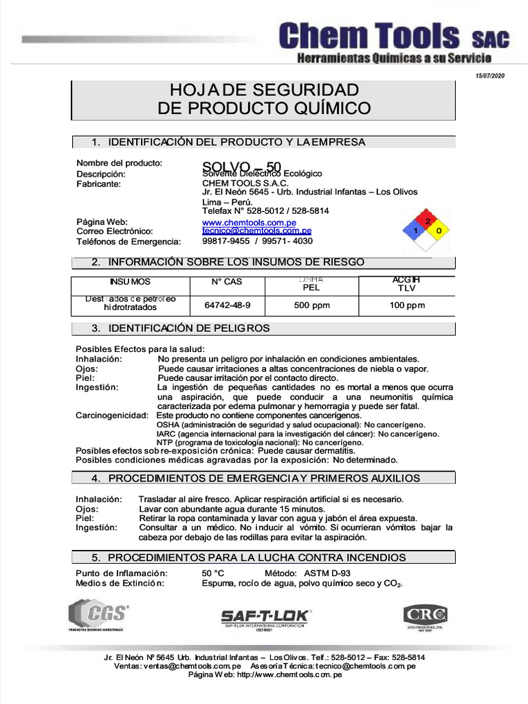 Solvo 50 - Solvente Dielectrico | PDF