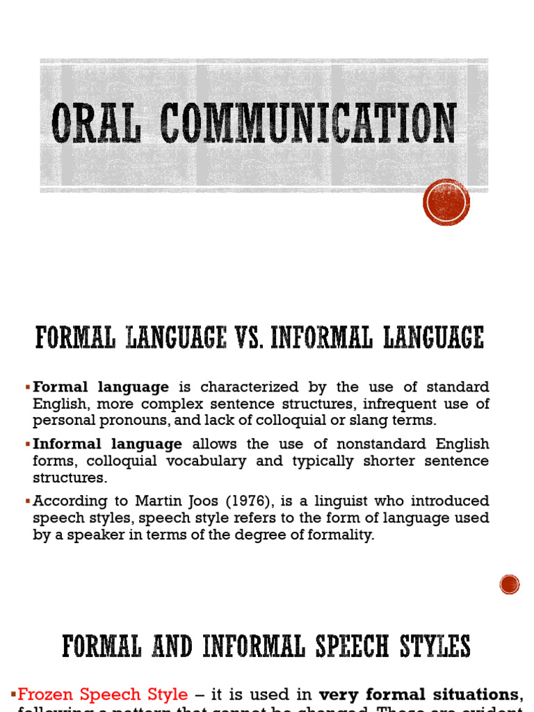 Lesson 4 Oral Communication | PDF | Speech | Grammar