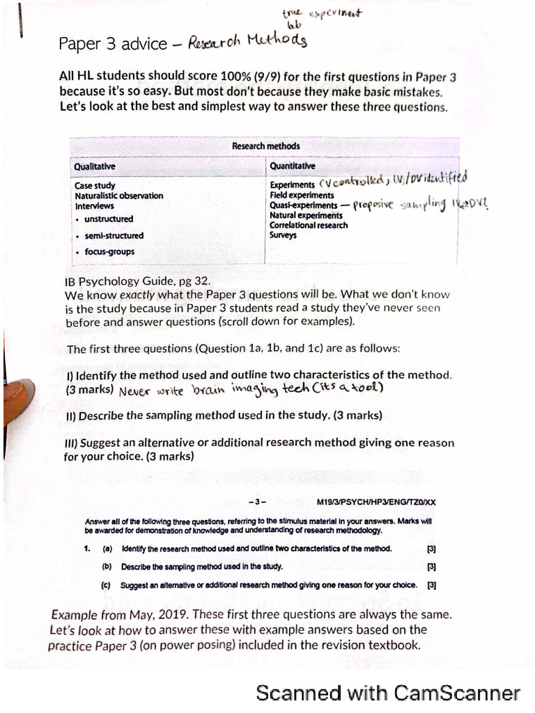 IB Psych Paper 3 Advice | PDF