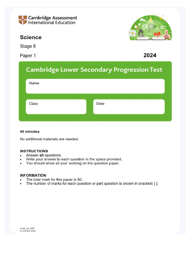 Science Paper 1 2024 | PDF