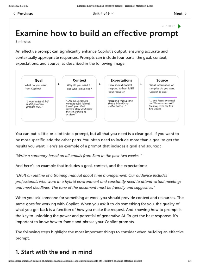 Examine How To Build An Effective Prompt - Training - Microsoft Learn ...